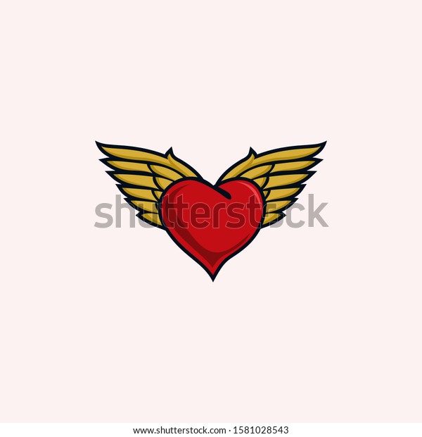 Fly Heart Logo Design Illustration Stock Vector (Royalty Free ...