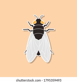 Fly Icon Design Flat Style Isolated Stock Vector (Royalty Free ...