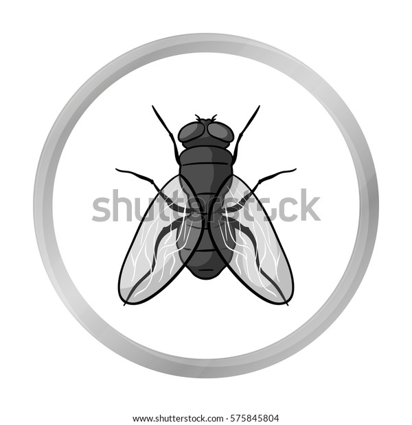Fly Icon Monochrome Style Isolated On Stock Vector (Royalty Free) 575845804