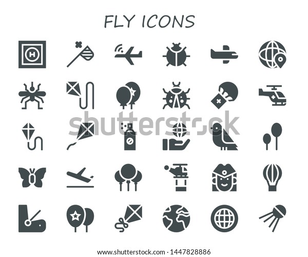 Fly Icon Set 30 Filled Fly Stock Vector (Royalty Free) 1447828886 ...