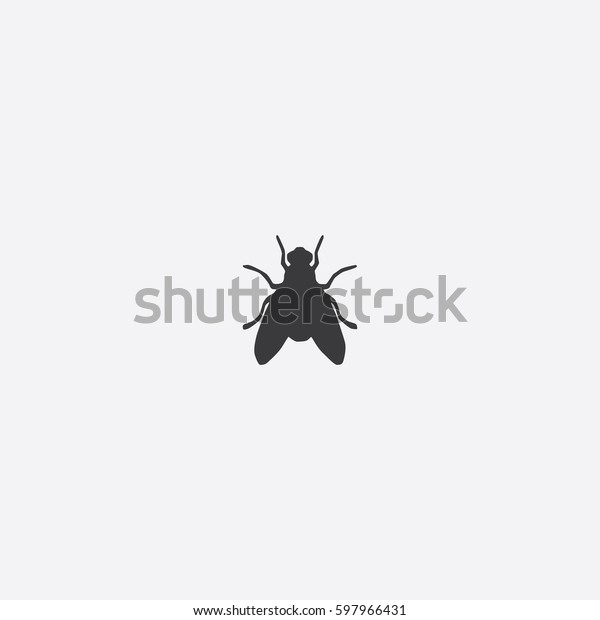 Fly Icon Silhouette Vector Illustration: vector de stock (libre de ...