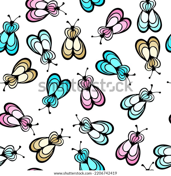 Fly Insect Cartoon Illustration Vector Seamless Stock Vector (Royalty ...