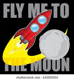 Fly Me Moon Stock Vector (Royalty Free) 610303355