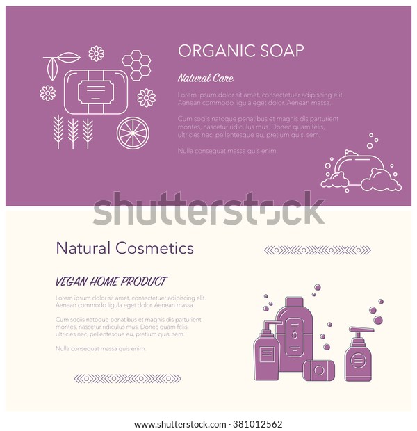 Flyer Banner Templates Soap Cosmetics Elements Stock Vector (Royalty ...