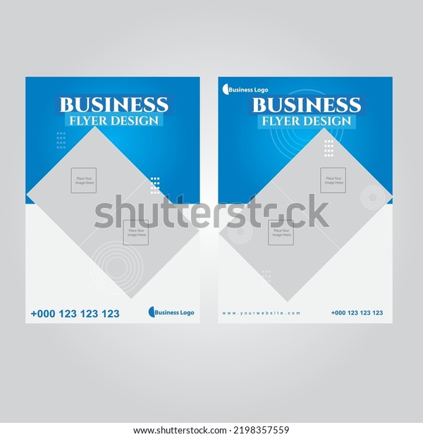Flyer Design Abstract Flyer Blue Color Stock Vector (Royalty Free ...