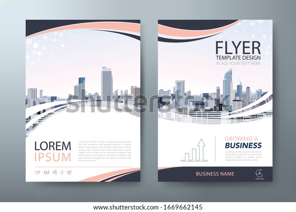 Flyer Design City Landscape Image Leaflet Stock Vector (Royalty Free ...