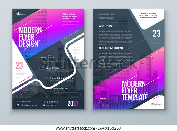Flyer Design Purple Modern Flyer Background Stock Vector (Royalty Free ...