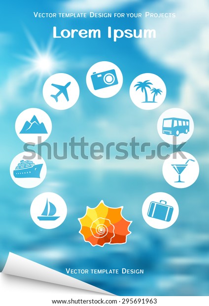 Flyer Design Sea Shell Travel Icons Stock Vector (Royalty Free) 295691963
