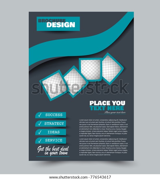 Flyer Design Template Blue Color Vector Stock Vector (Royalty Free ...