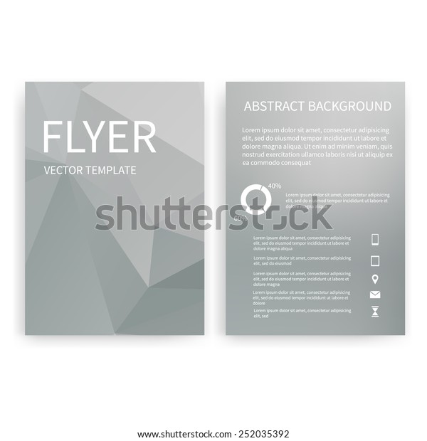 Flyer Design Templates Set Grey E Stock Vector (Royalty Free) 252035392 ...
