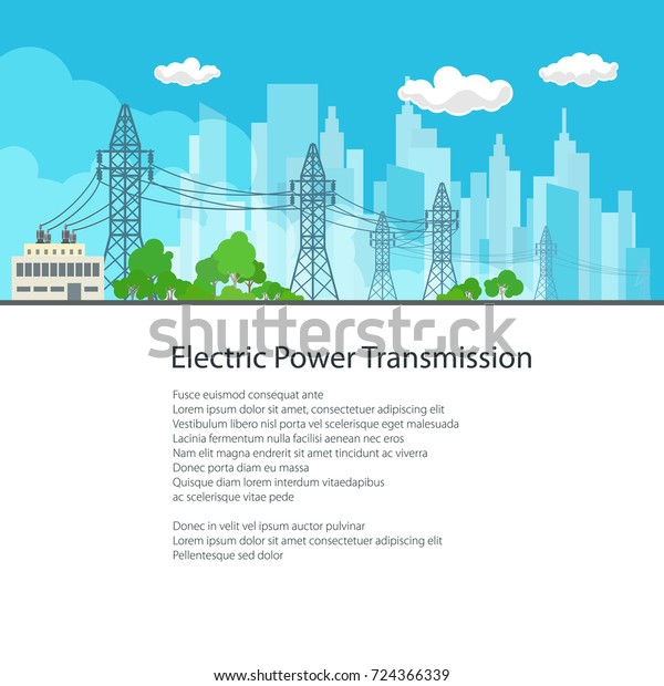 Flyer Electric Power Transmission Poster Brochure: เวกเตอร์สต็อก (ปลอด ...