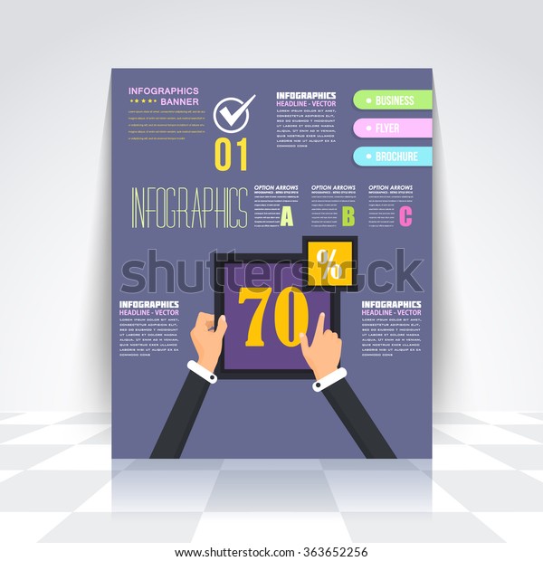 Flyer Numbered Banner Infographics Design Vector Stock Vector (Royalty ...
