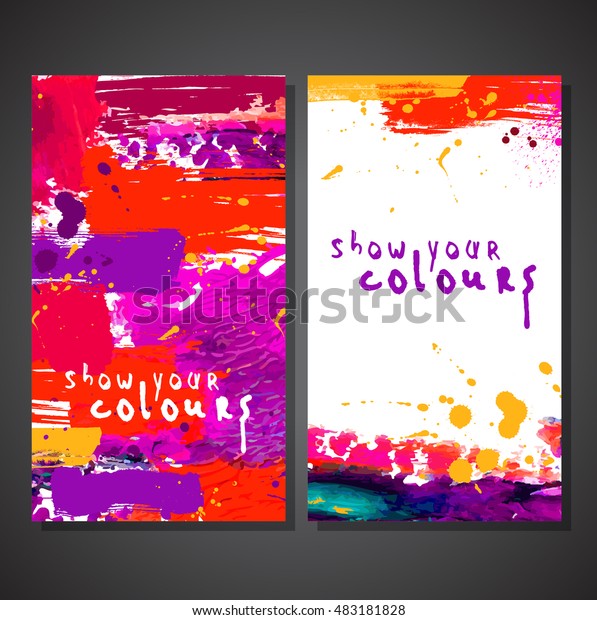 Flyer Template Invitation Paint Abstract Background Stock Vector ...