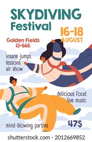 Flyer Template Skydiving Festival Vertical Ad Stock Vector (Royalty ...
