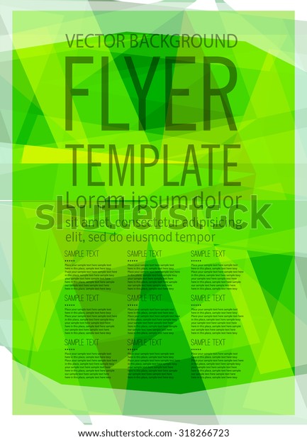 Flyer Templateabstract Green Vector Background Design Stock Vector ...