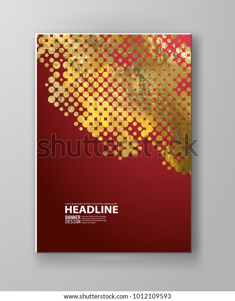 Flyers Patterns Gold Red Halftone Texture Stock Vector (Royalty Free ...