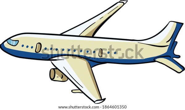 Flying Aircraft Sky Vector Illustration Stock Vector (Royalty Free ...
