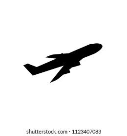 Flying Airplane Icon Side View Plane Stock Vector (Royalty Free ...