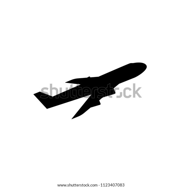 Flying Airplane Icon Side View Plane Stock Vector (Royalty Free ...
