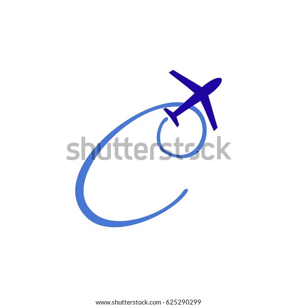 Flying Airplane Logo Illustration: vector de stock (libre de regalías ...