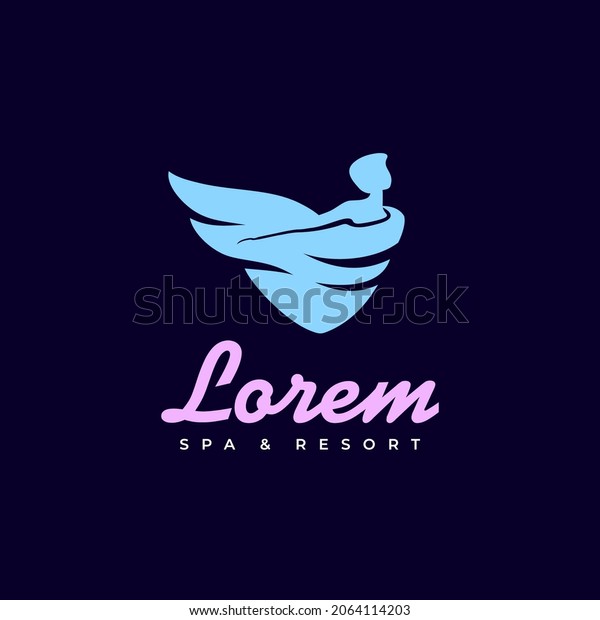 Flying Angel Logo Spa Emblem Girl 库存矢量图（免版税）2064114203 | Shutterstock