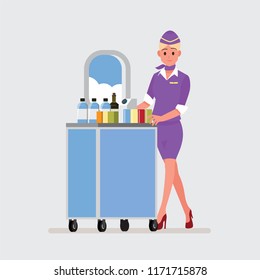 Flying Attendants Air Hostess Vector Illustration: vector de stock ...
