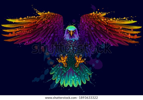 Flying Bald Eagle Color Abstract Neon Stock Vector (Royalty Free ... Flying Bald Eagle Color Abstract Neon Stock Vector (Royalty Free ...