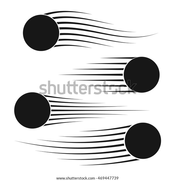 Flying Balls Set Speed Lines Motion Stock Vector (Royalty Free) 469447739