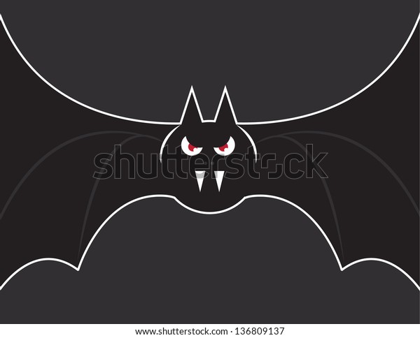 Flying Bat Wings Stretched Out Stock Vector (Royalty Free) 136809137 ...