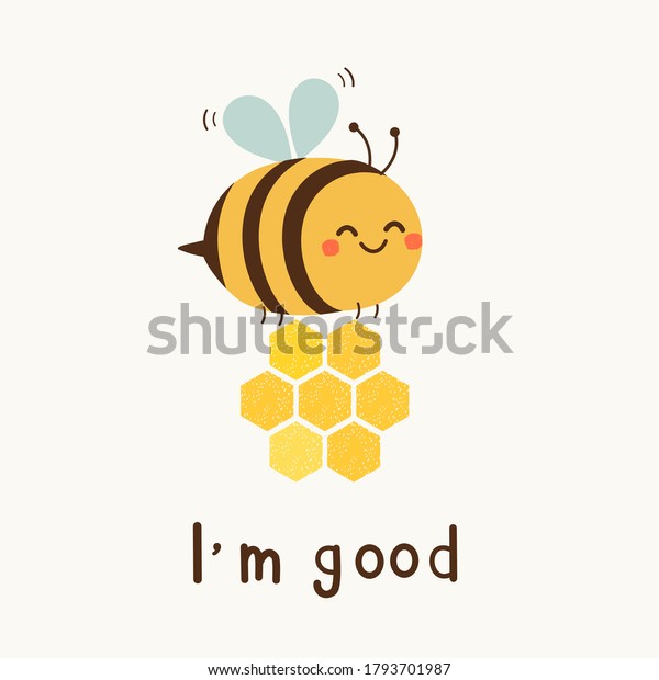 Flying Bee Abstract Honeycomb Sign Hand Stock Vector (Royalty Free ...