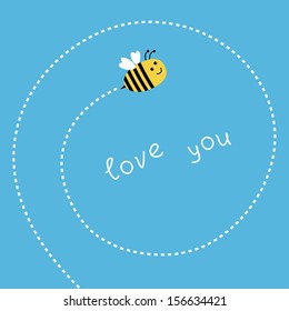 Cute Flying Bee Dash Line Spiral Stock Vector (Royalty Free) 1665107650 ...
