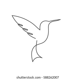 Flying Bird Continuous Line Drawing Element Stock Vector (Royalty Free ...