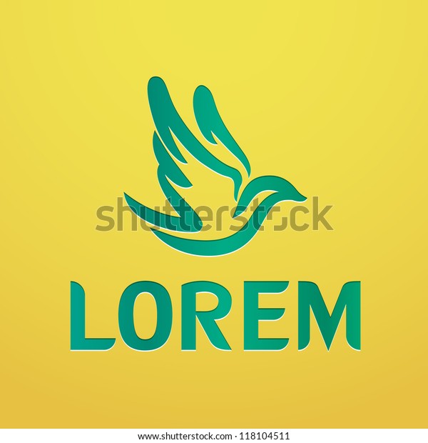 Flying Bird Logo Abstract Dove Icon Stock Vector (Royalty Free ...