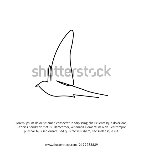 Flying Bird One Continuous Line Drawing Stock Vector (Royalty Free ...