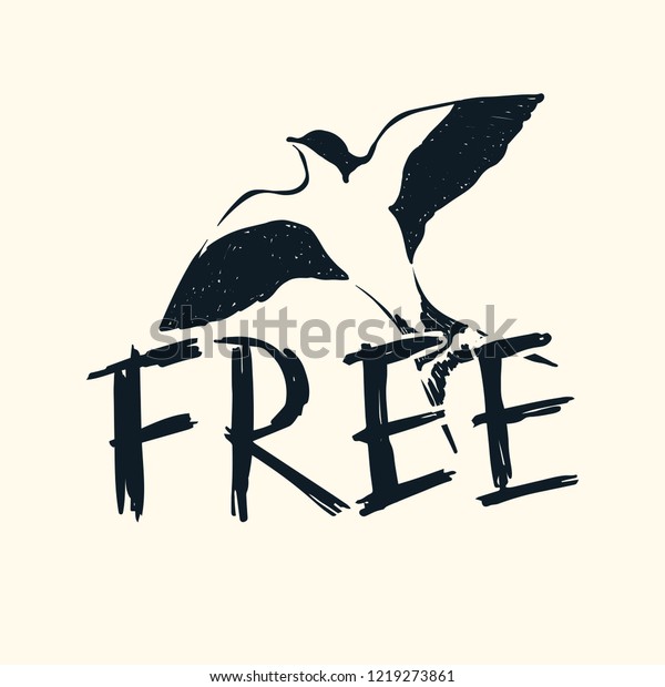 Flying Bird Slogan Free Vector Illustration Stock Vector (Royalty Free ...