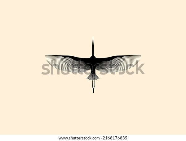 Flying Bird Stork Silhouette Logo Icon Stock Vector (Royalty Free ...