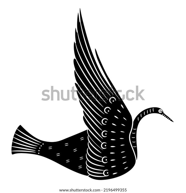 Flying Bird Swan Dove Ancient Greek Stock Vector (Royalty Free ...