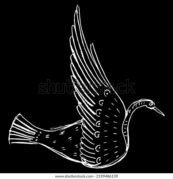 Flying Bird Swan Dove Ancient Greek Stock Vector (Royalty Free ...