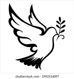 Flying Bird Symbol Peace Stock Vector (Royalty Free) 1992514097 ...