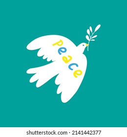 Flying Bird Symbol Peace Stop War Stock Vector (Royalty Free) 2141442377