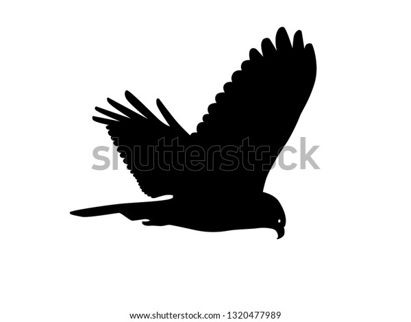 Flying Bird Vector Silhouette Isolated On Stock Vector (Royalty Free ...