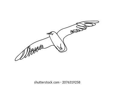 Flying Birds Isolated Continuous Line Drawing Stock Vector (Royalty ...