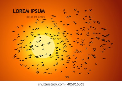 Flying Birds Sky Vector: vector de stock (libre de regalías) 403369906 ...