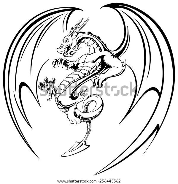 Flying Black Dragon Wings Tattoo Vector: Stock-Vektorgrafik (Lizenzfrei ... Flying Black Dragon Wings Tattoo Vector: Stock-Vektorgrafik (Lizenzfrei ...