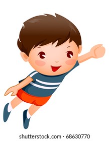 Flying Boy Stock Vector (Royalty Free) 68630770 | Shutterstock