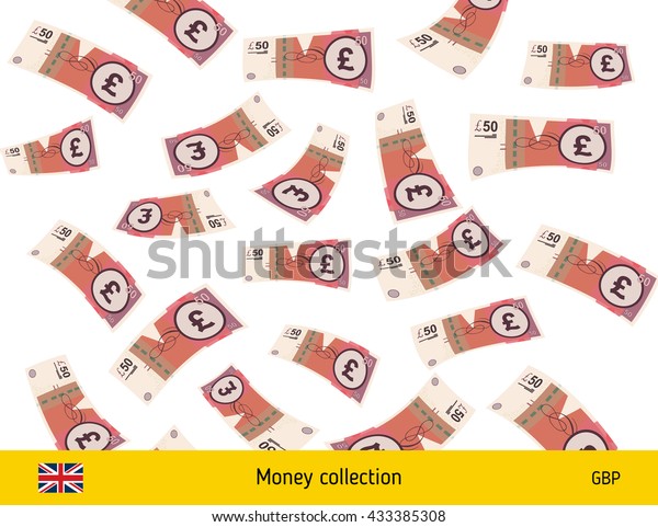 Flying British Pound Banknote Money Rain Stock Vector (Royalty Free ...