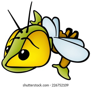 Flying Bug Cartoon Illustration Vector Stock Vector (Royalty Free ...