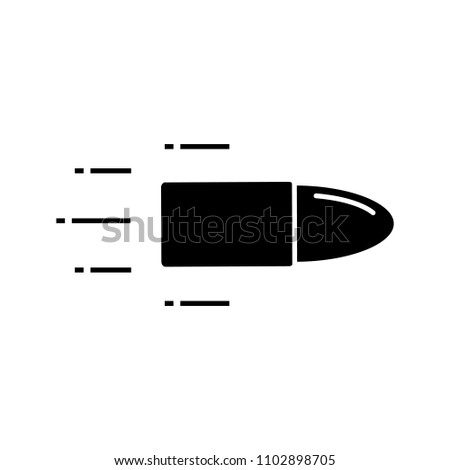 Flying Bullet Glyph Icon Speed Weapon Stock Vector (Royalty Free ...