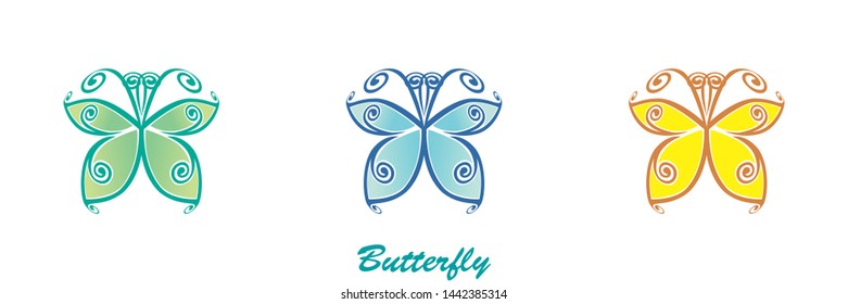 Flying Butterfly Logo Vector Design Stock Vector (Royalty Free ...