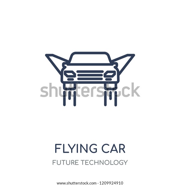 Flying Car Icon Flying Car Linear Stock Vector (Royalty Free ...